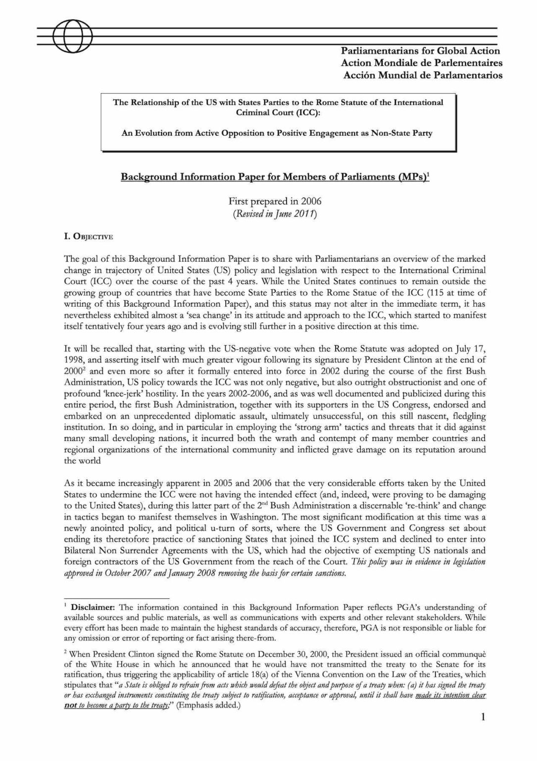 Background Information Paper for Members of Parliaments (MPs): The ...